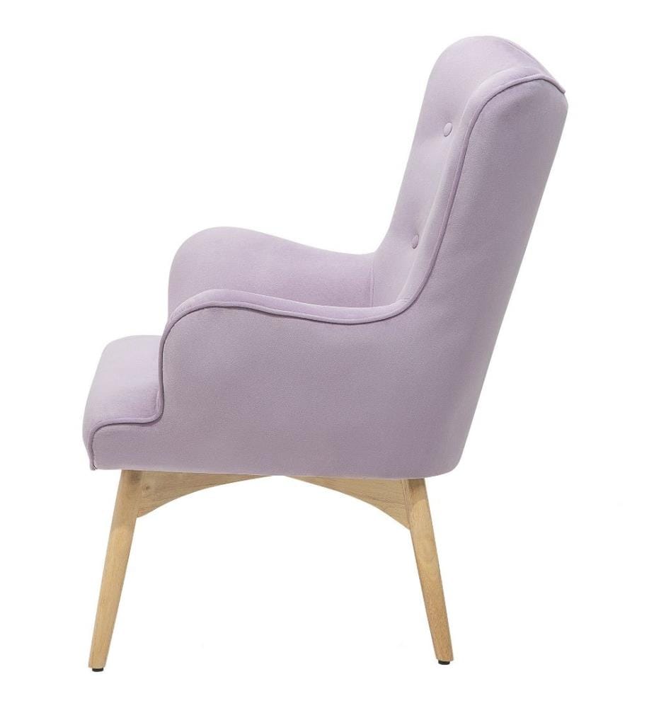 Ohrensessel mit Hocker Rosa Samtstoff Gummibaumh… | DeinDeal