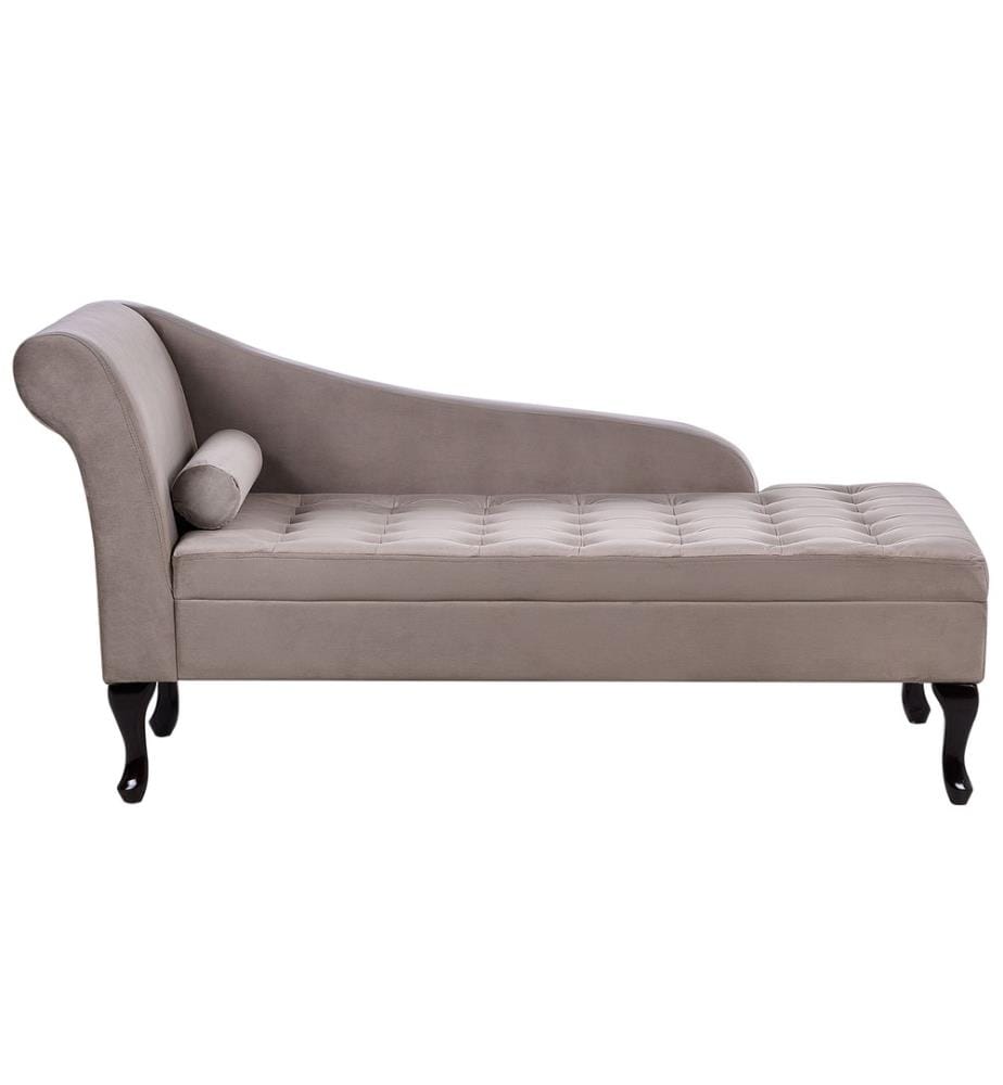 Chaise Longue Type Méridienne en Velours Gris Cl… | DeinDeal