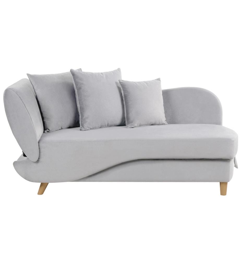Chaiselongue Linksseitig Hellgrau Samtstoff mit … | DeinDeal