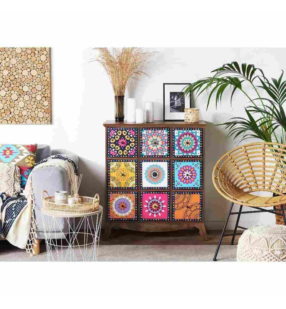 Meuble de Rangement au Style Boho composé de 9 T… | DeinDeal