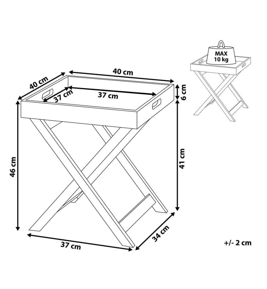 Table Basse d'Appoint Pliable avec Plateau Détac… | DeinDeal