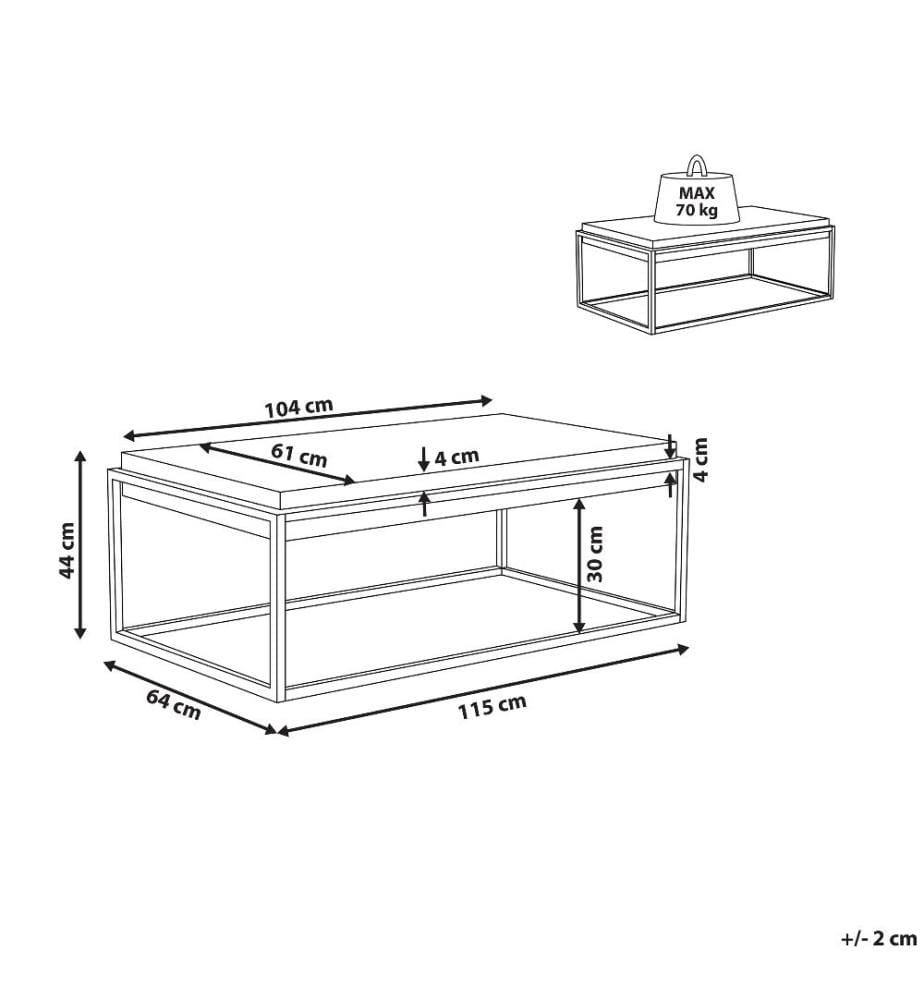 Table Basse Rectangulaire en MDF Effet Bloc en B… | DeinDeal