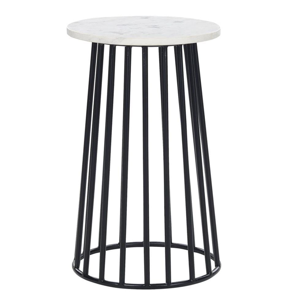 Beistelltisch Weiss Marmor und Eisen Rund 36 cm … | DeinDeal