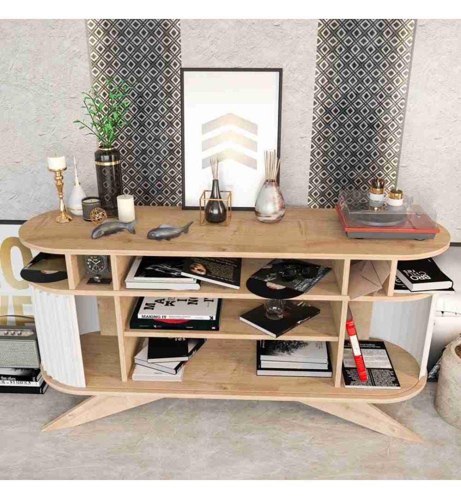 KALUNE DESIGN Sideboard, Eiche Weiss, Melaminbes… | DeinDeal