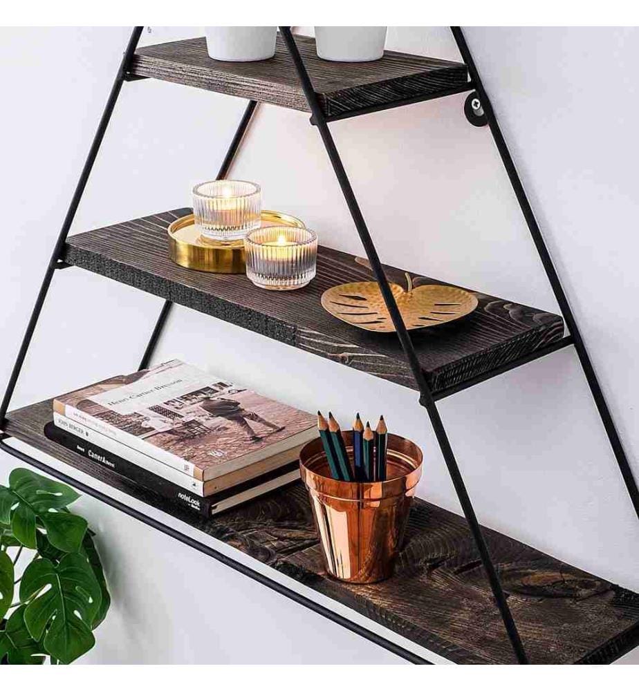 Etagère murale, noyer noir, bois d'épicéa, cadre… | DeinDeal