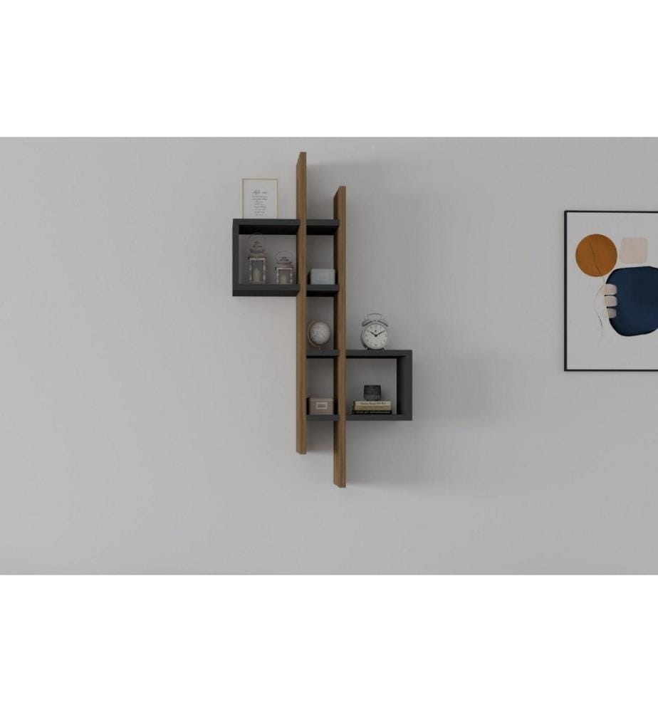 KALUNE DESIGN Wandregal, Eiche anthrazit, melami… | DeinDeal