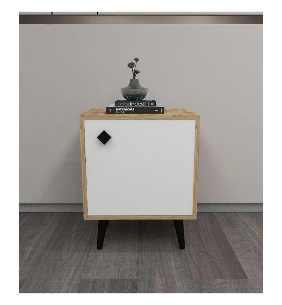 KALUNE DESIGN Nachttisch, Eiche Weiss, Melaminbe… | DeinDeal