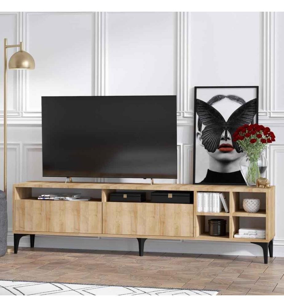 KALUNE DESIGN TV-Ständer, Eiche, Melaminharzbesc… | DeinDeal