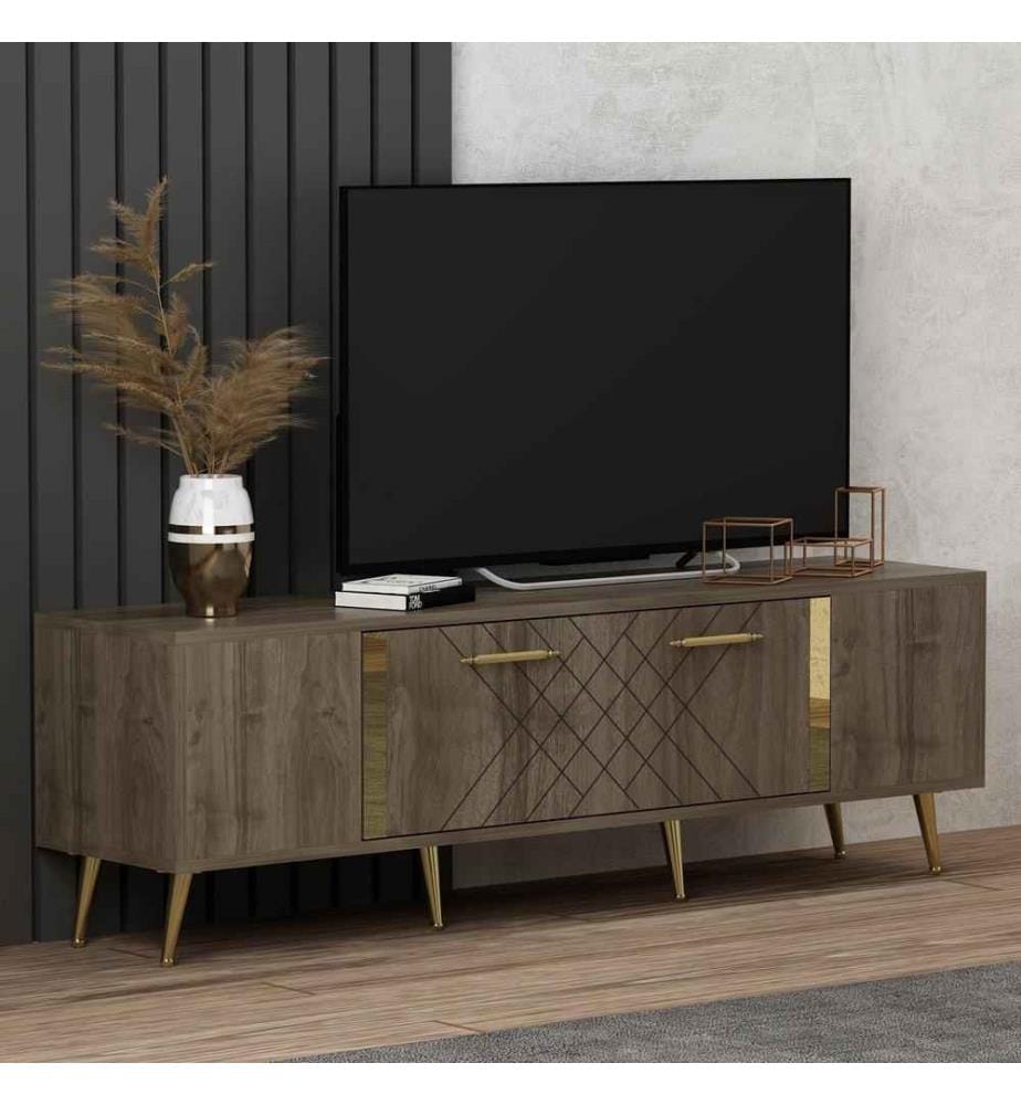 KALUNE DESIGN TV-Ständer, Walnuss Gold, Melaminb… | DeinDeal