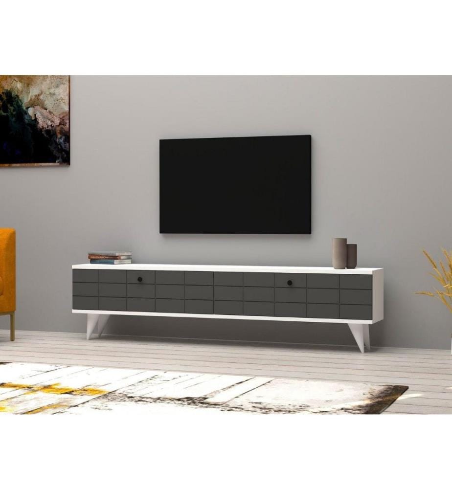 KALUNE DESIGN TV-Ständer, Anthrazit Weiss, Melam… | DeinDeal