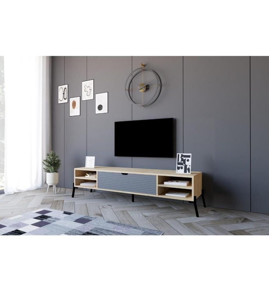 KALUNE DESIGN TV-Ständer, Eiche Saphir Anthrazit… | DeinDeal