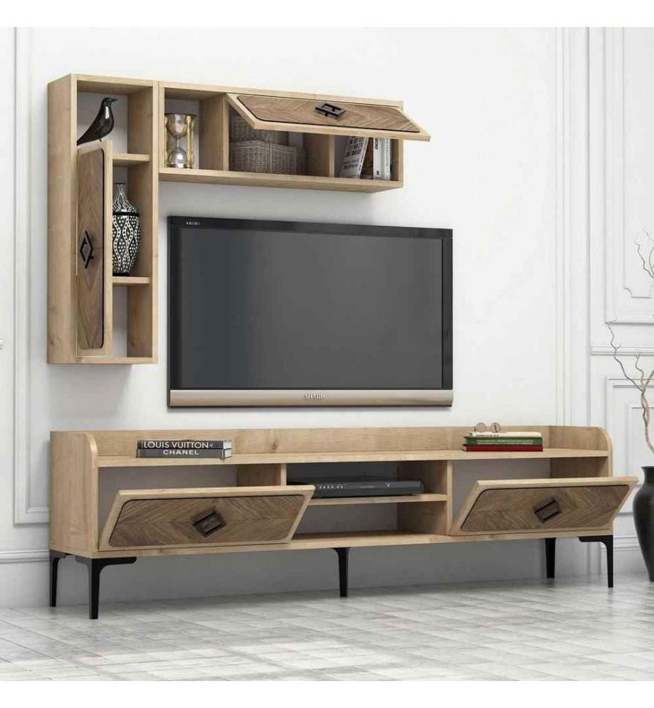 KALUNE DESIGN TV Unit, Oak, Melamine Coated Part… | DeinDeal