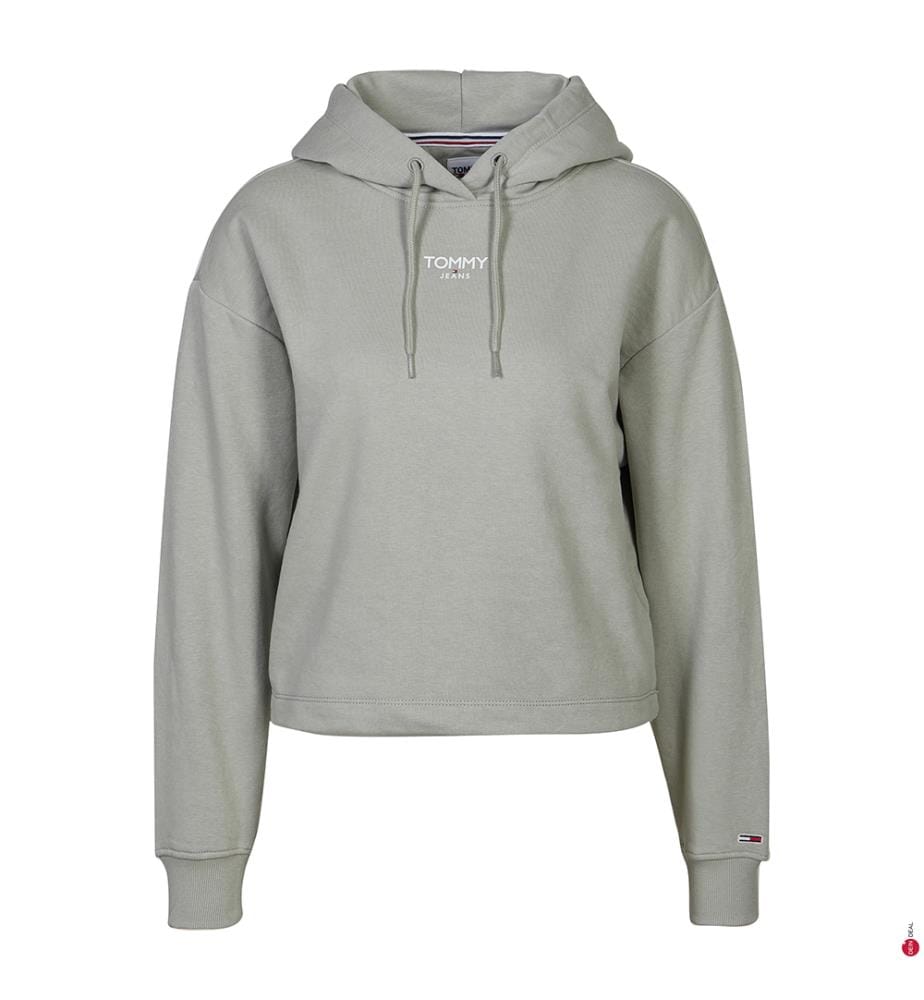 Tommy Hilfiger Hoodie Crop Essential Logo - Grau | DeinDeal
