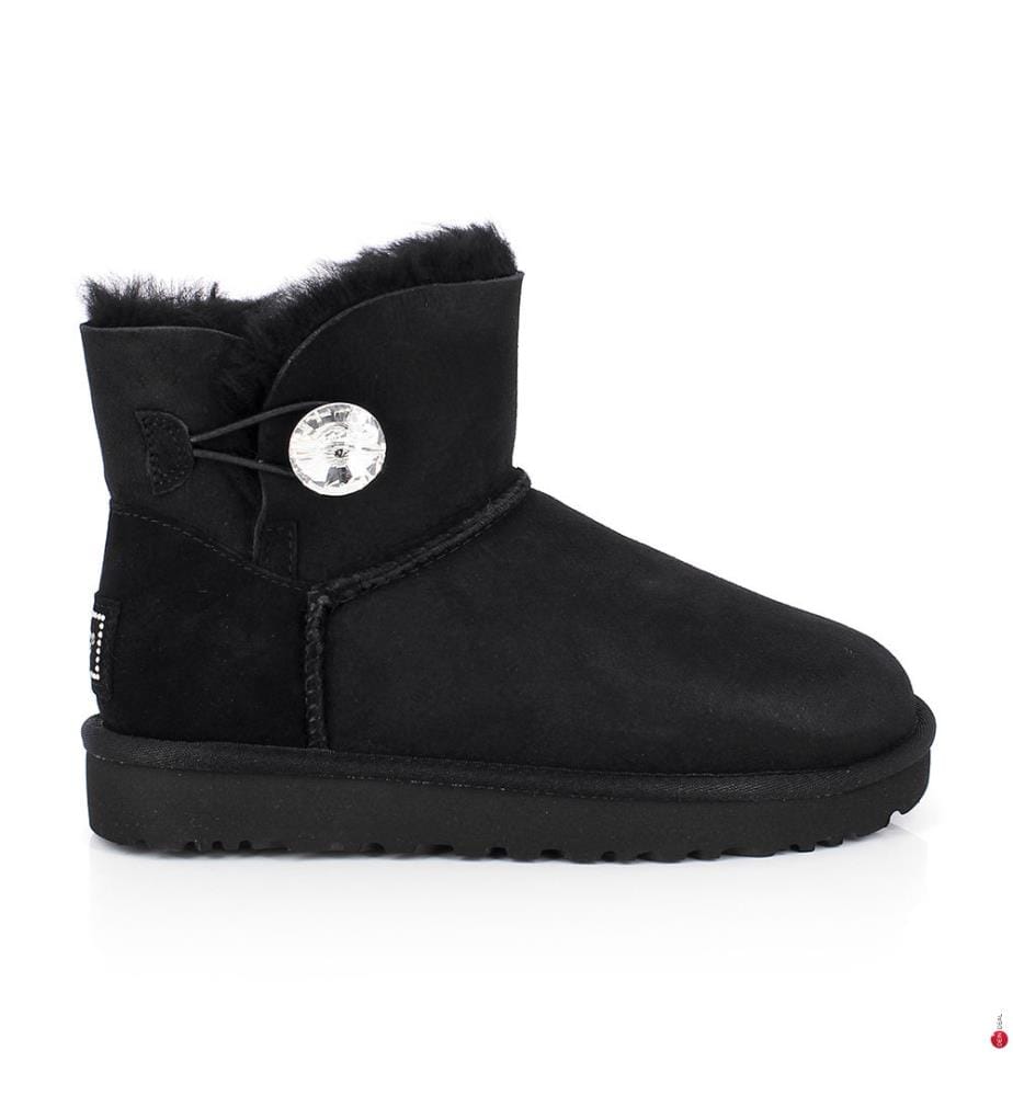 UGG Ankle Boots Mini Bailey Button Bling Black DeinDeal