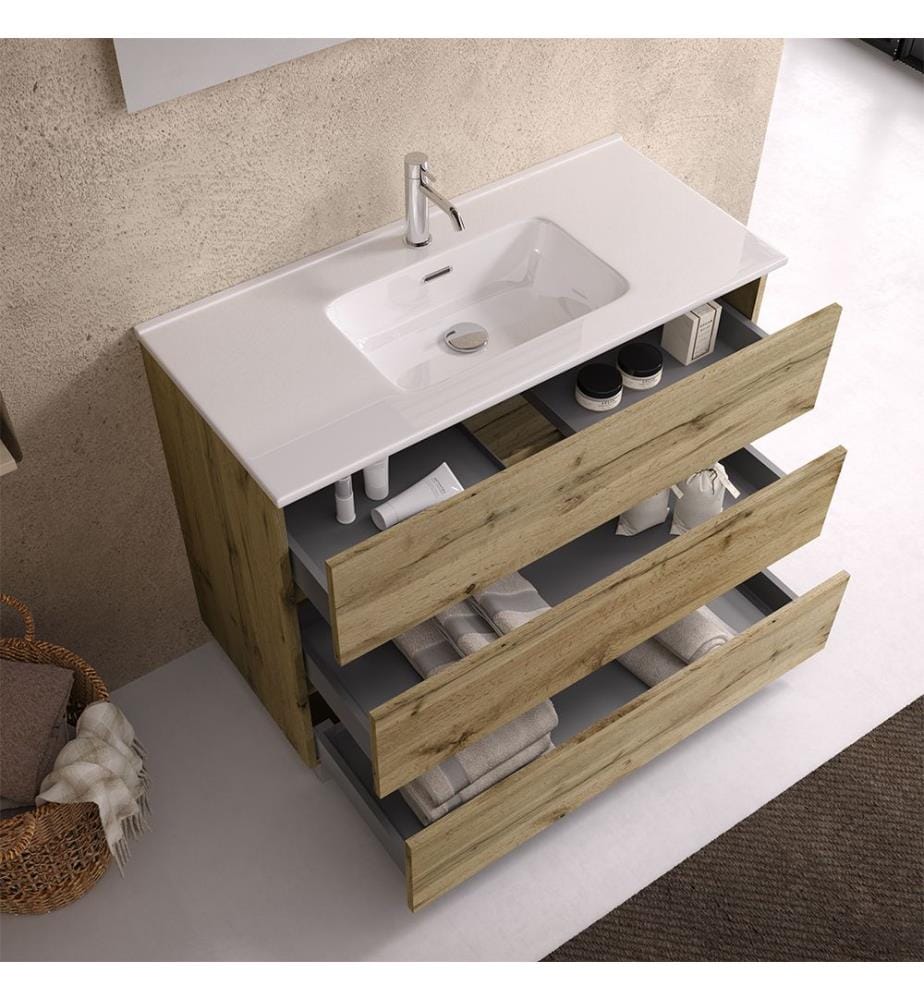 TFT Bathroom Vanity 4 Pieces Titan - Oak | DeinDeal