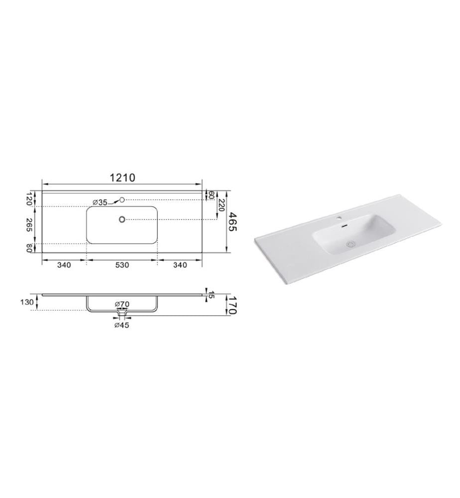 TFT Bathroom Vanity 4 Pieces Titan - Oak | DeinDeal