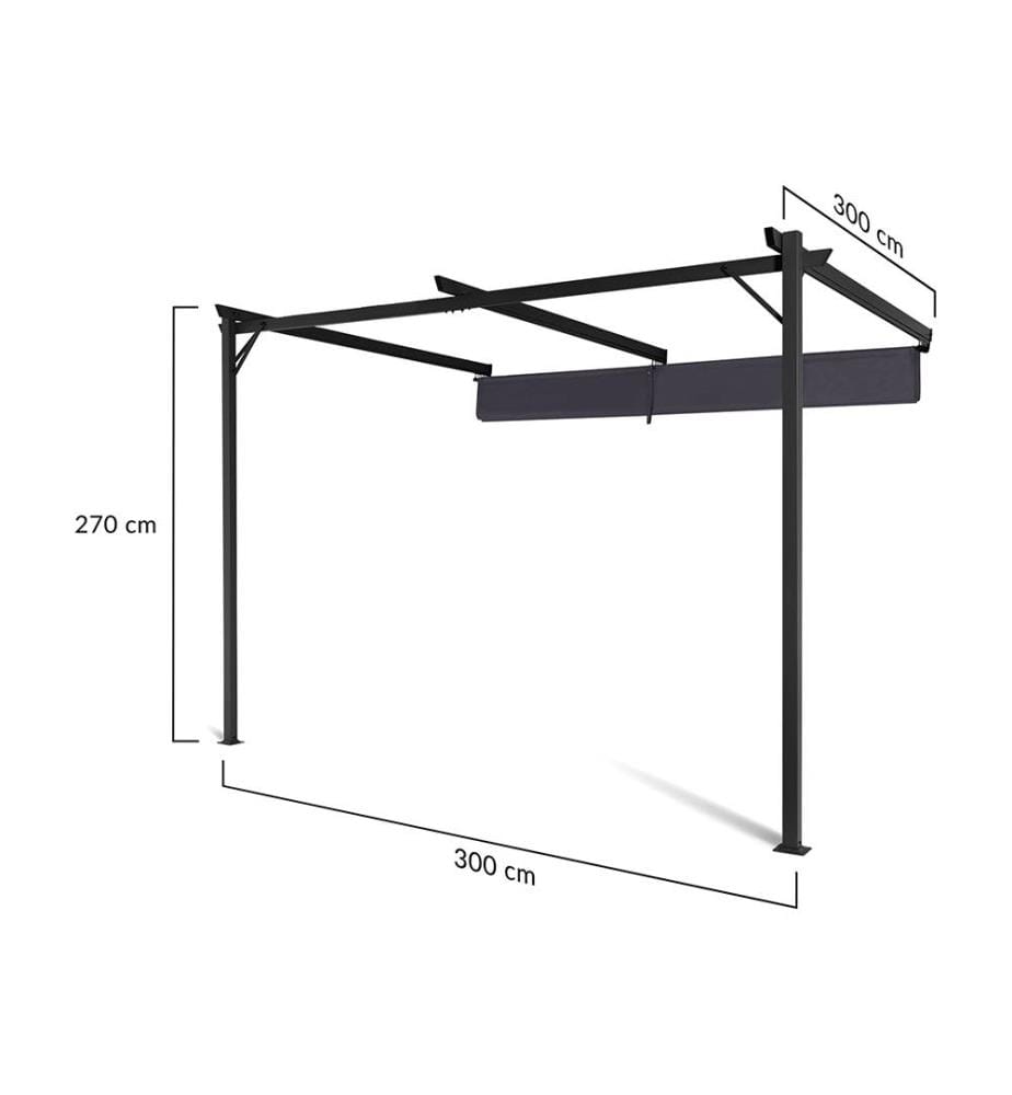 Marbella lean-to pergola with sliding fabric - 4… | DeinDeal