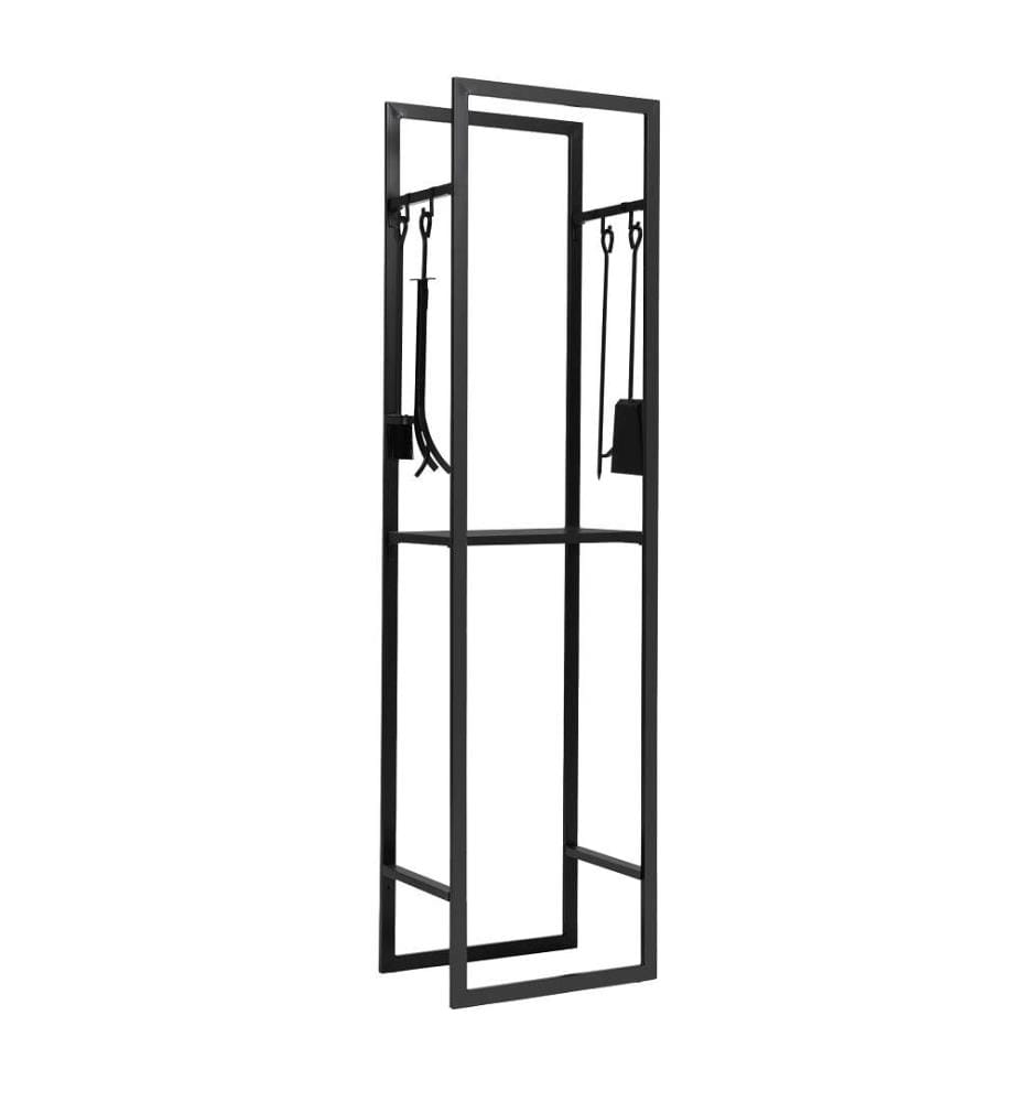 Log rack with shelf and accessories 170 cm - Bla… | DeinDeal