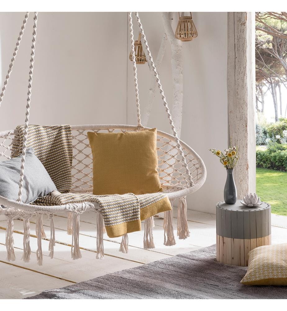 2-seater macramé bench to hang - 120 x 225 cm - … | DeinDeal