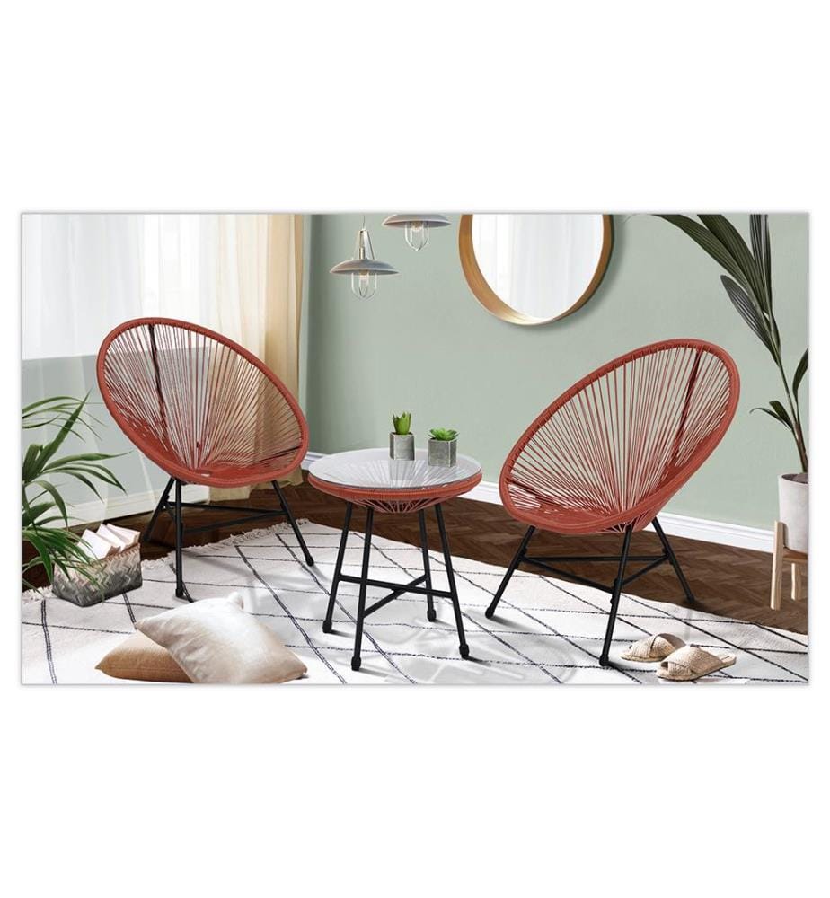 Wired garden furniture set 2 armchairs and 1 tab… | DeinDeal