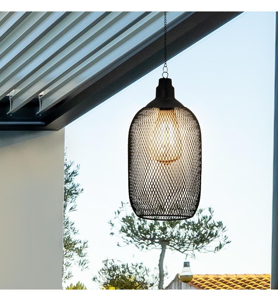 Solar Wired Metal Hanging Lamp - Warm White | DeinDeal