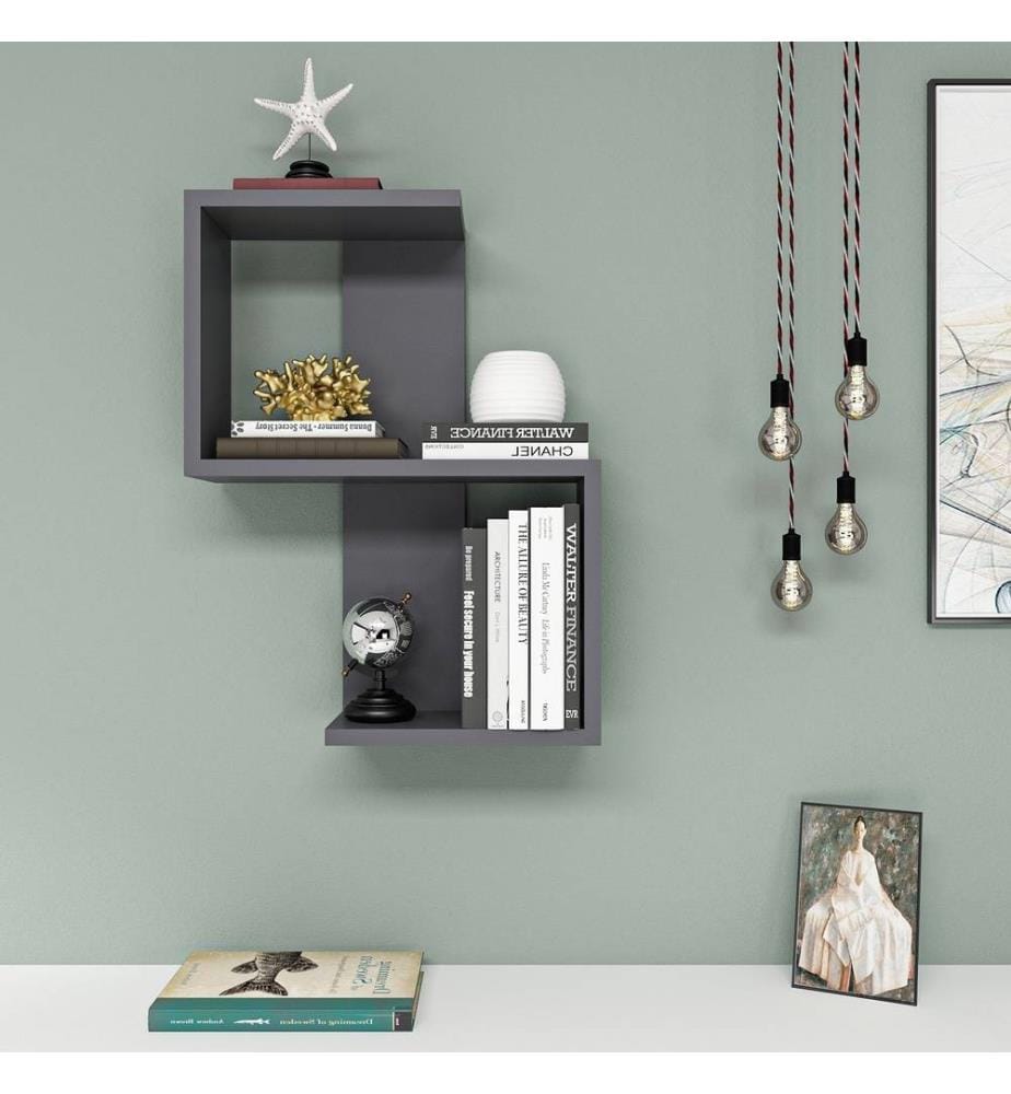 KALUNE DESIGN Wall Shelf, Anthracite, Melamine C… | DeinDeal