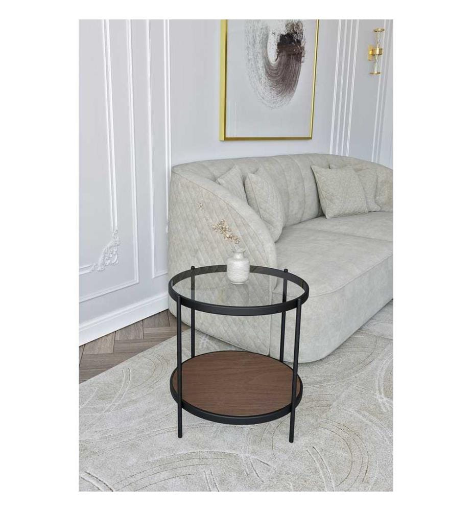 KALUNE DESIGN Side Table, Transparent, Walnut, T… | DeinDeal