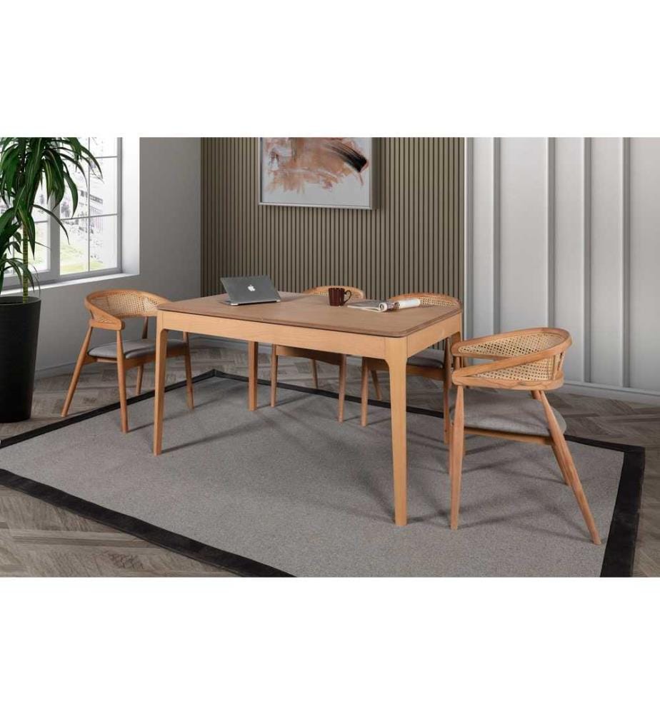 Extendable Dining Table & Chairs Set , 5 Pieces,… | DeinDeal