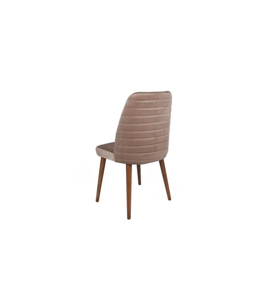 KALUNE DESIGN Stuhl-Set , 4 Stück, Beige, Walnus… | DeinDeal
