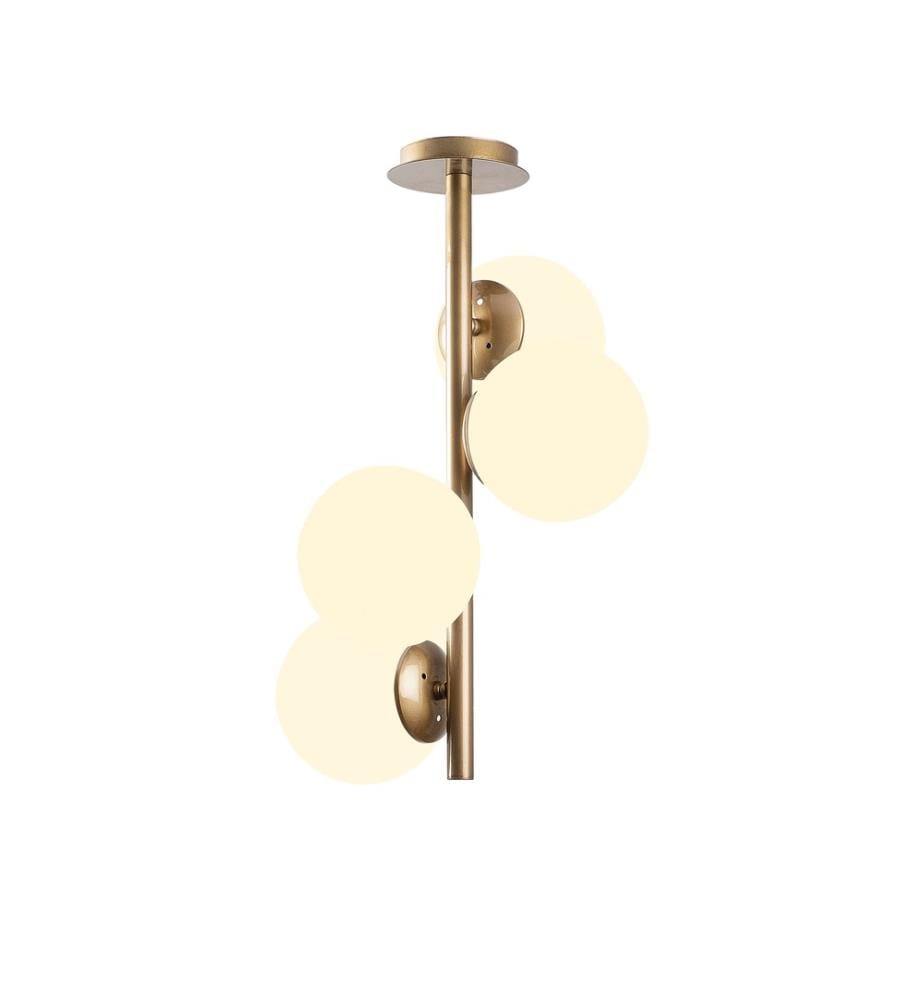 Opviq Chandelier, Gold, Metal Body, Glass Cap | DeinDeal