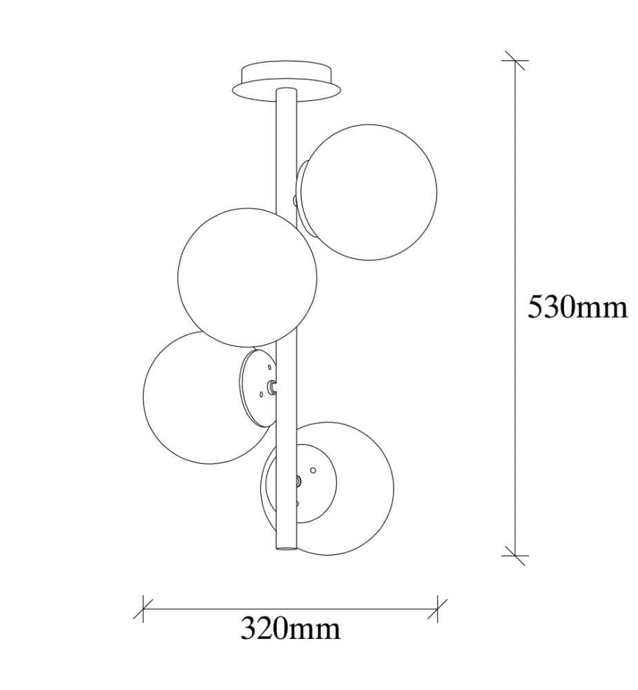 Opviq Chandelier, Gold, Metal Body, Glass Cap | DeinDeal