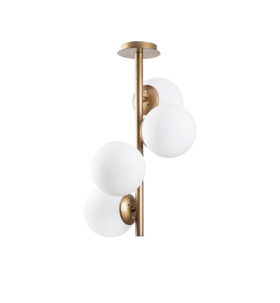 Opviq Chandelier, Gold, Metal Body, Glass Cap | DeinDeal