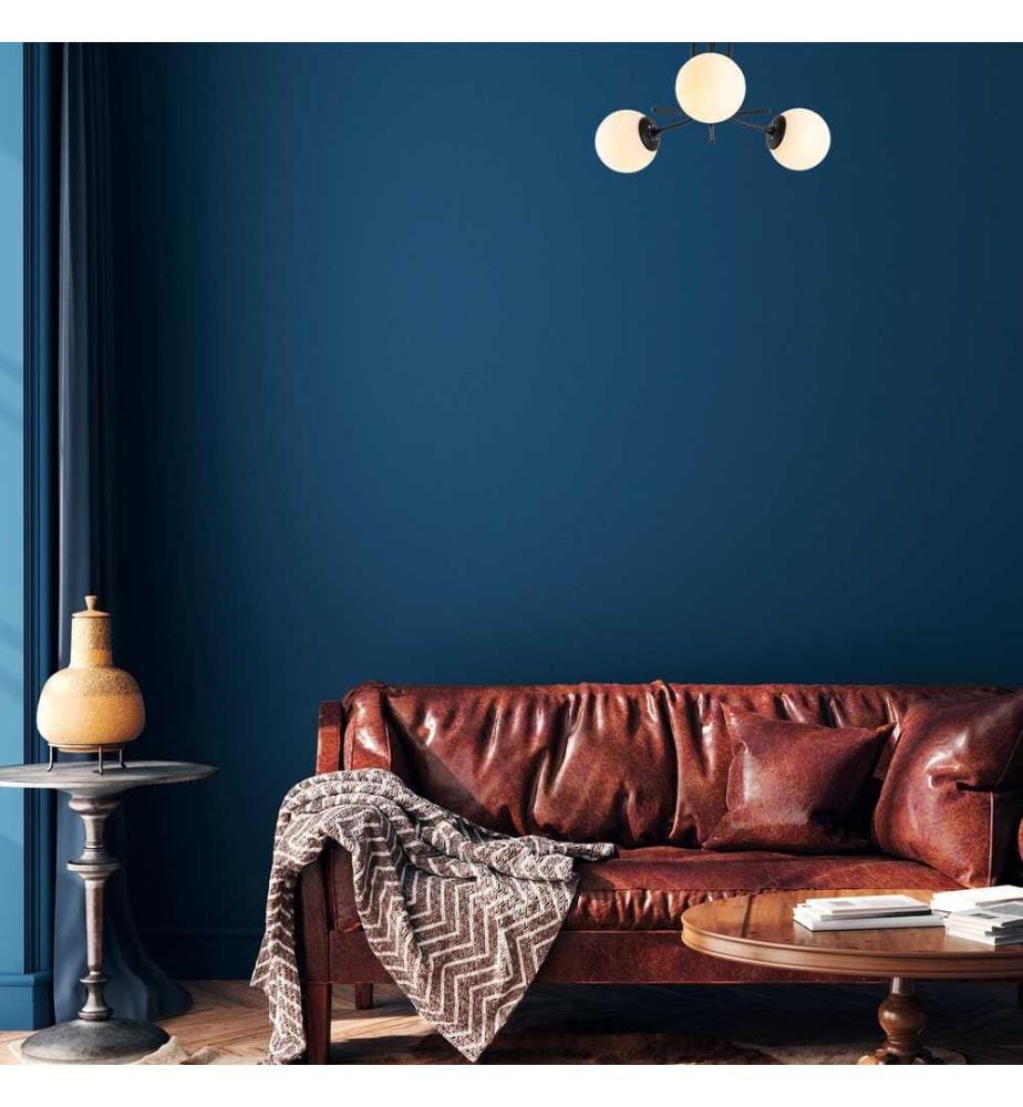 Opviq Chandelier, Black, Metal Body, Glass Cap | DeinDeal