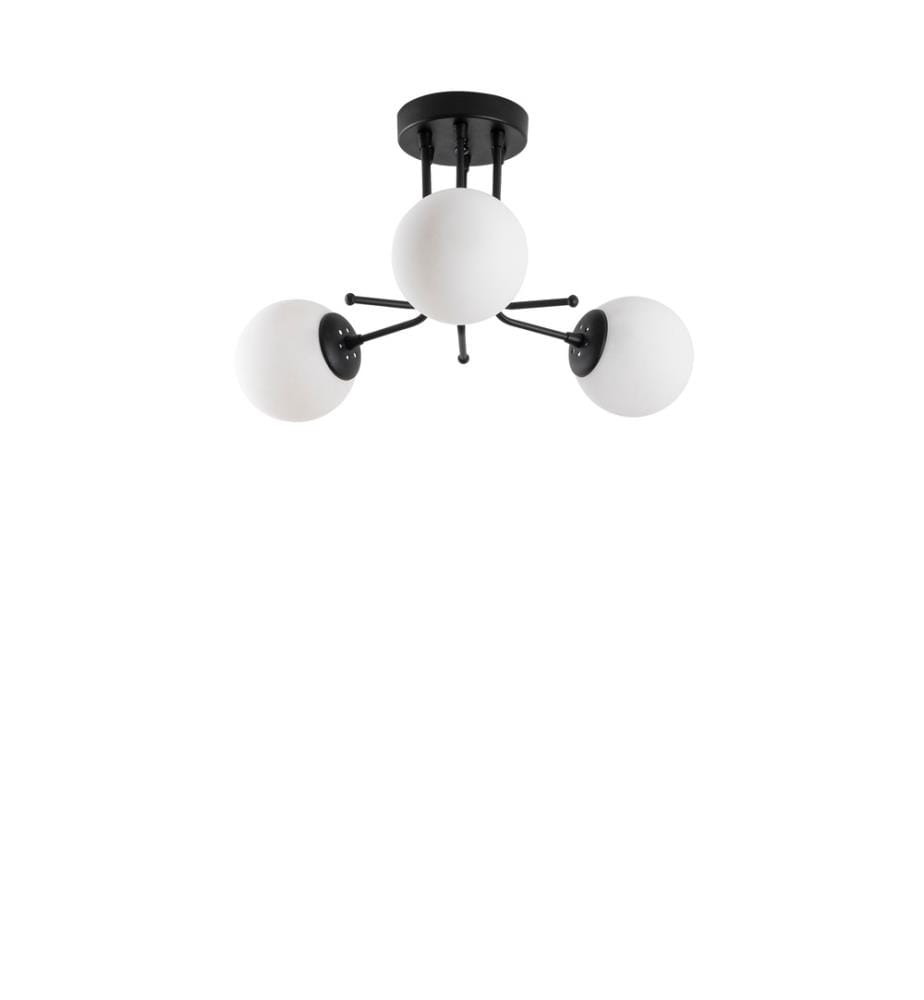 Opviq Chandelier, Black, Metal Body, Glass Cap | DeinDeal