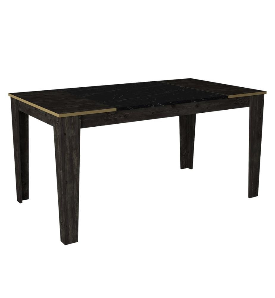 KALUNE DESIGN Dining Table, Black Gold, Melamine… | DeinDeal