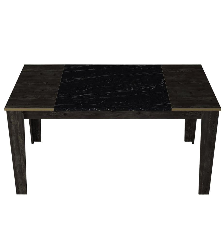 KALUNE DESIGN Dining Table, Black Gold, Melamine… | DeinDeal