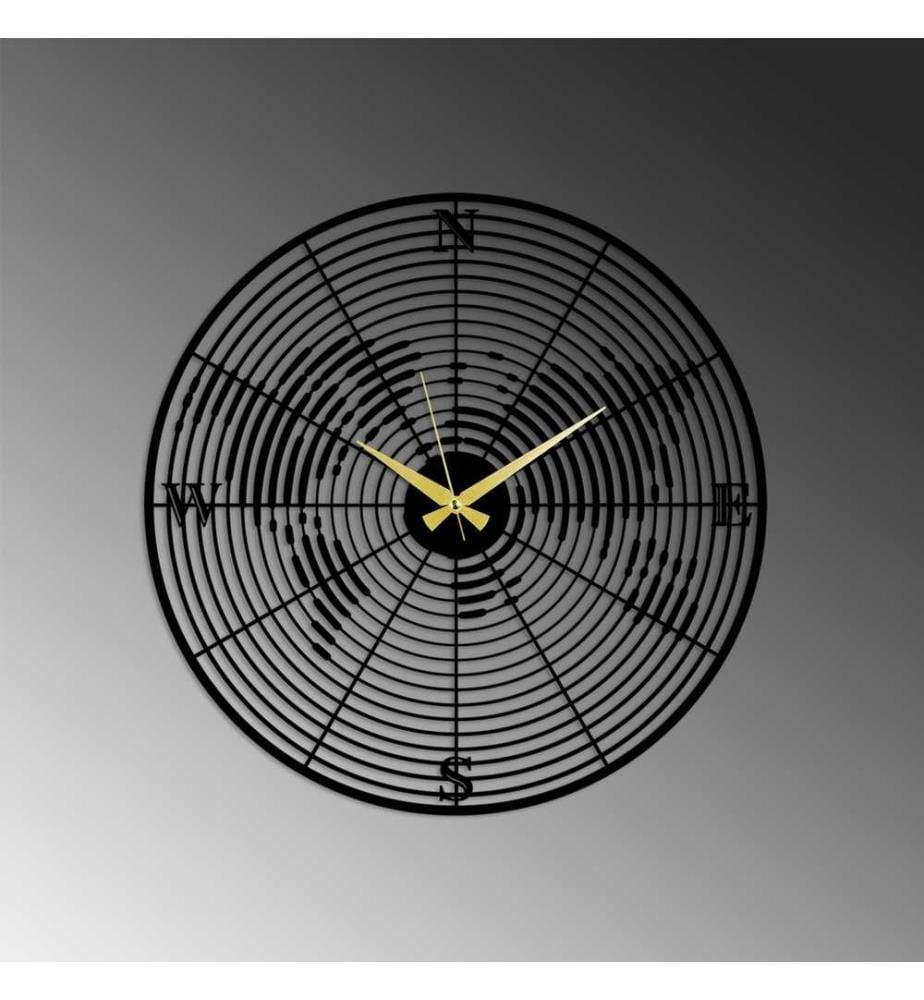 Wallity Decorative Metal Wall Clock, Black, 100%… | DeinDeal