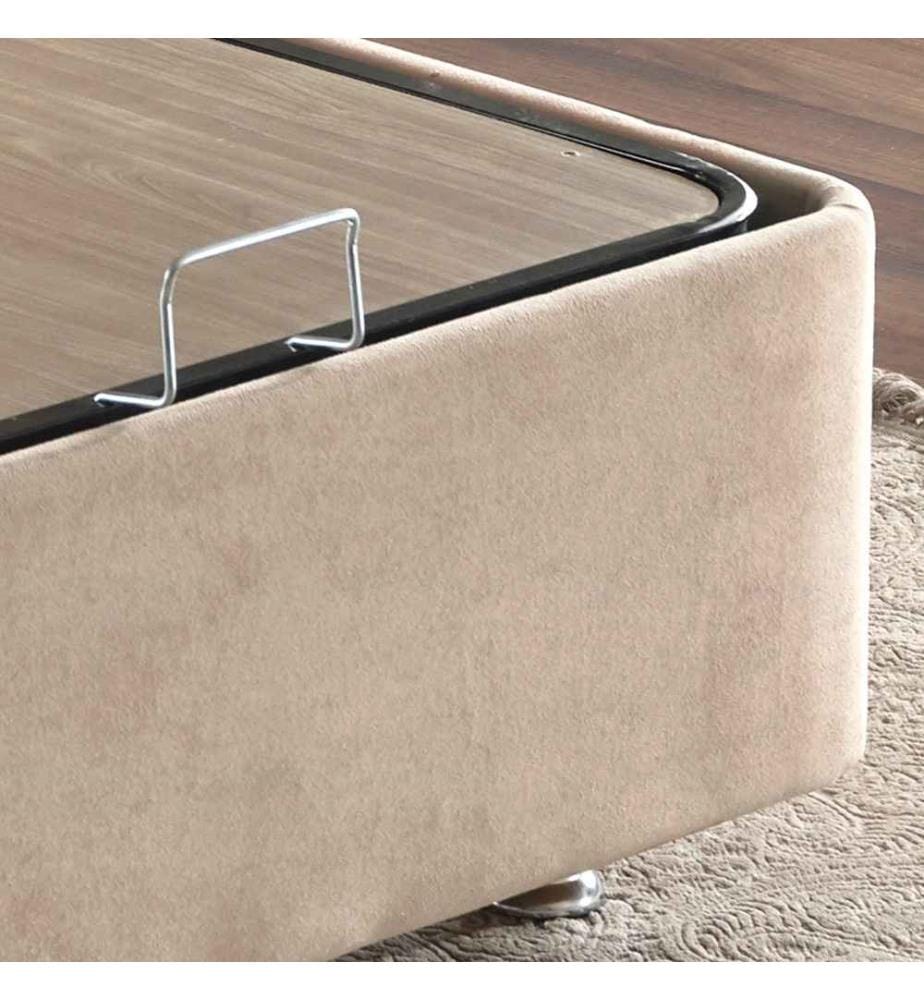 KALUNE DESIGN Single Bed Base, Light Brown, Stee… | DeinDeal