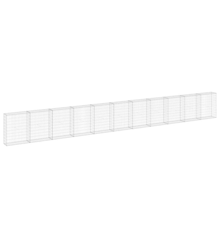 Mur en gabion avec couvercles Acier galvanisé 90… | DeinDeal