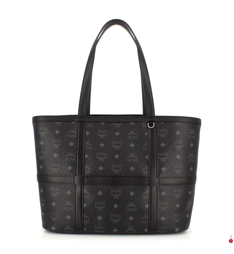 MCM Delmy Visetos Logo Shopping Bag - Black | DeinDeal
