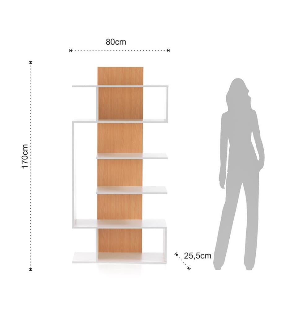 Tomasucci Wall Column Bookcase Tower - B - White | DeinDeal