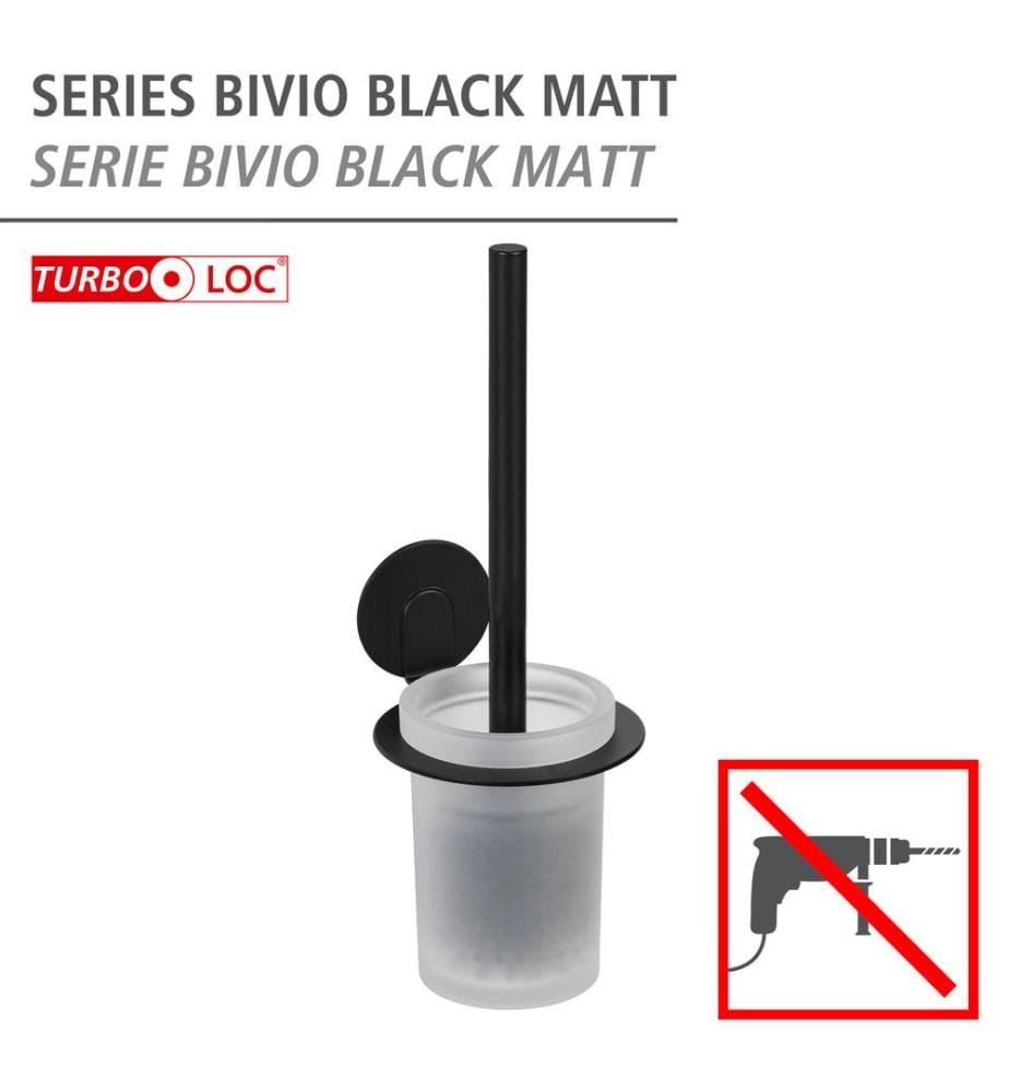 Wenko Turbo-Loc® WC set Bivio - Black | DeinDeal