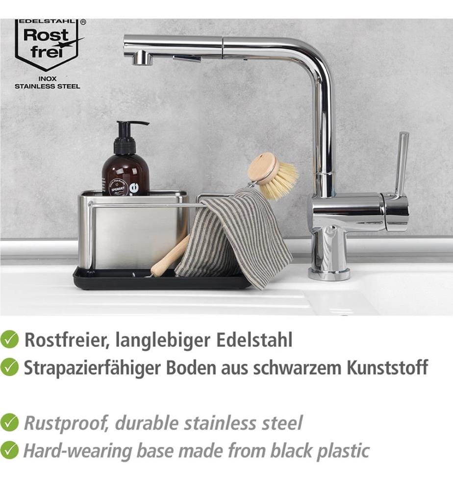 Wenko Orio stainless steel sink organizer | DeinDeal