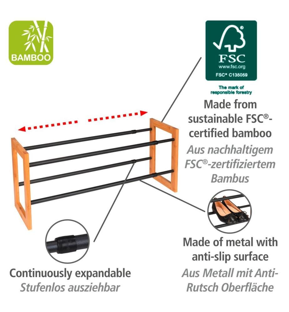 Wenko Ecori shoe rack, extendable and stackable … | DeinDeal