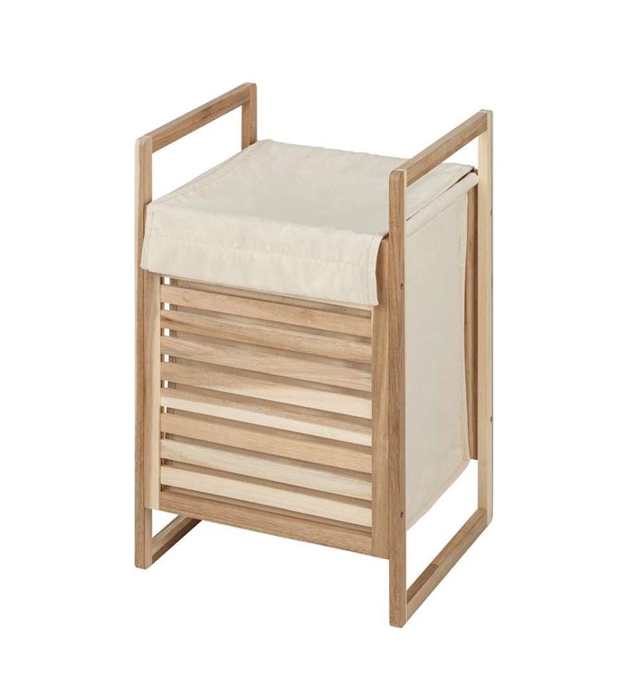 Wenko Acina Linen Basket - Wood | DeinDeal