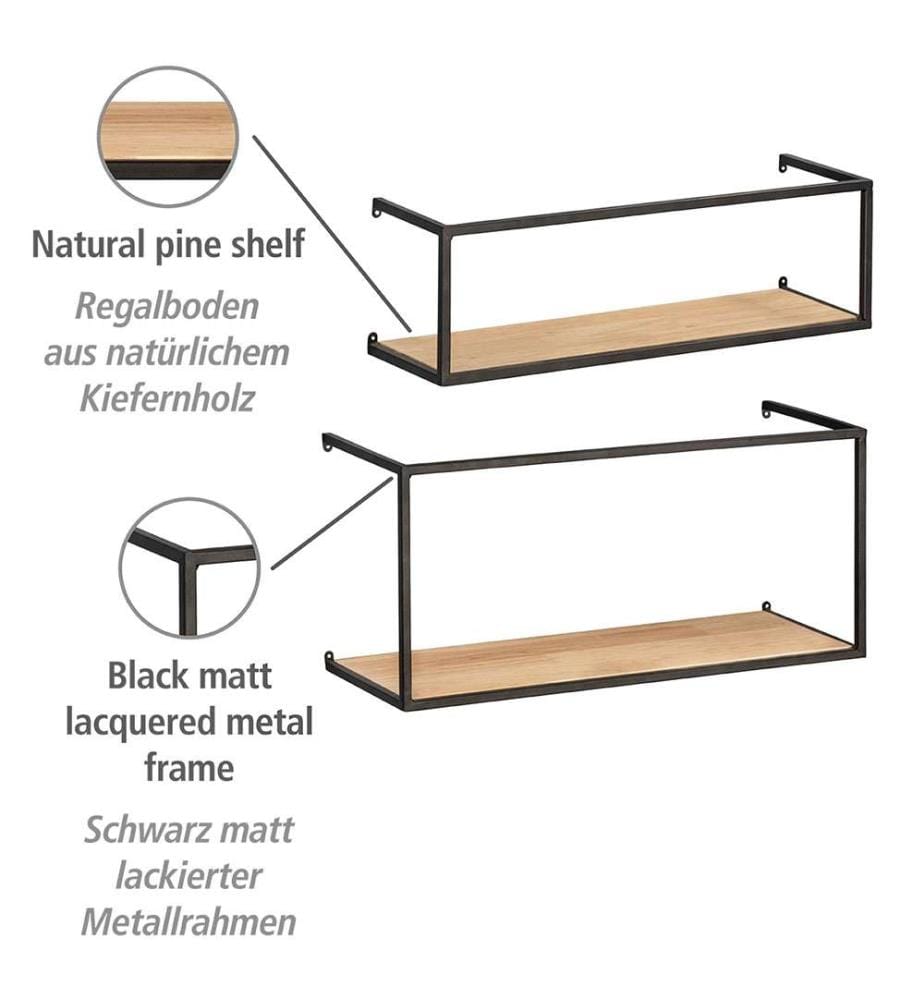 Wenko Geo Wall Shelf, Set of 2, 2 wall shelves o… | DeinDeal