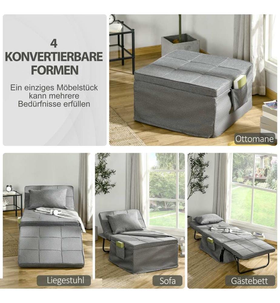 4-en-1 Lit simple Lit d'invité Lit pliant Fauteu… | DeinDeal