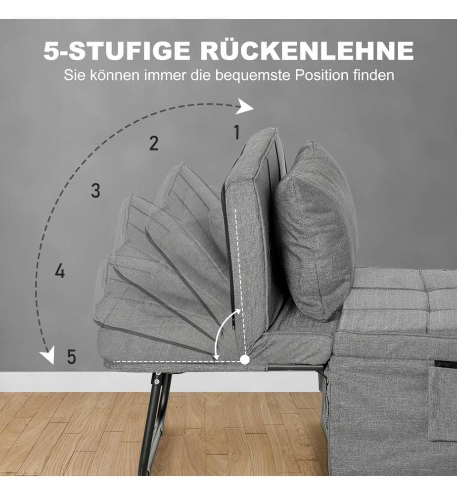 4-en-1 Lit simple Lit d'invité Lit pliant Fauteu… | DeinDeal
