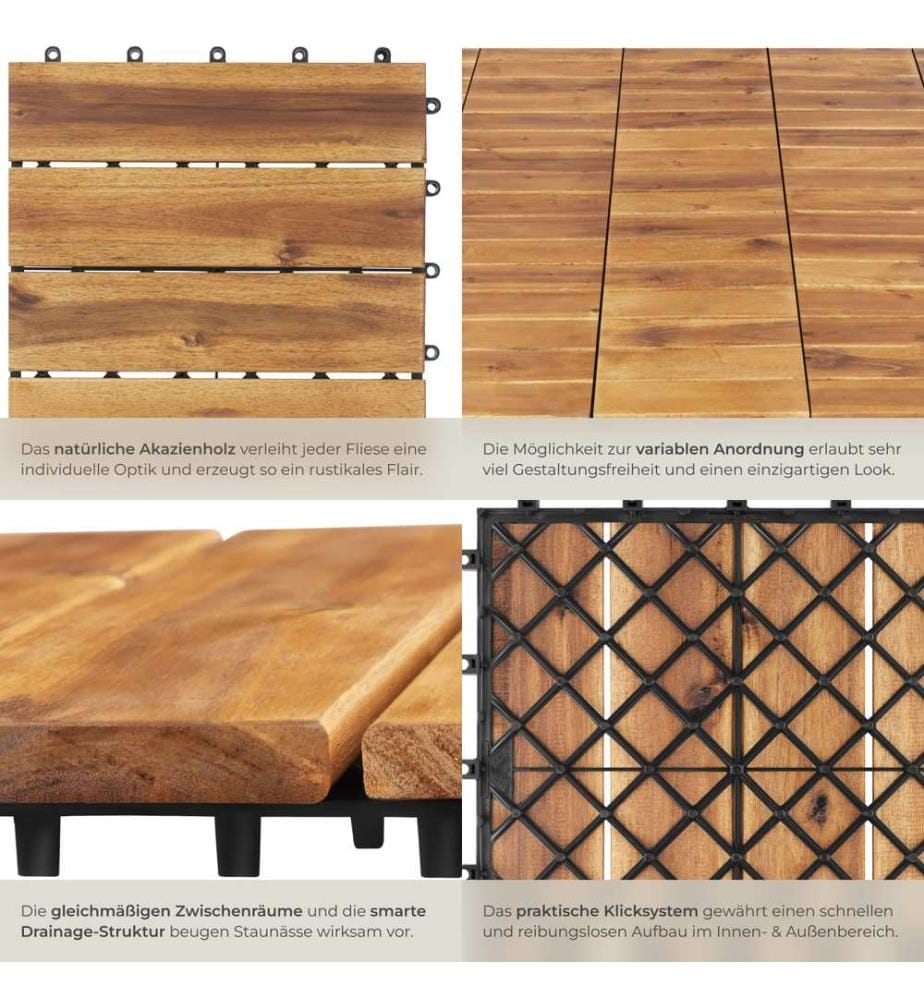 TecTake Terrassenfliesen Tabula 4er Lamellen - 20 | DeinDeal