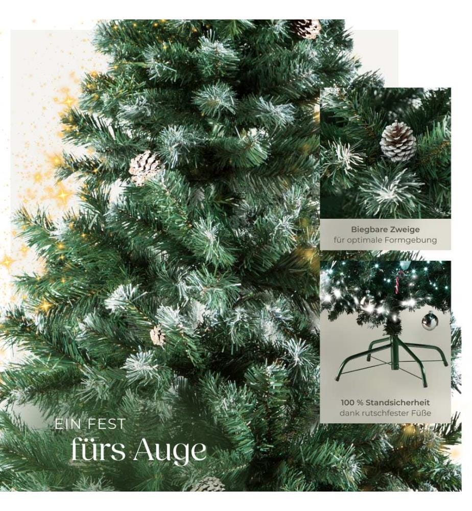 TecTake Weihnachtsbaum künstlich mit Zapfen und … | DeinDeal